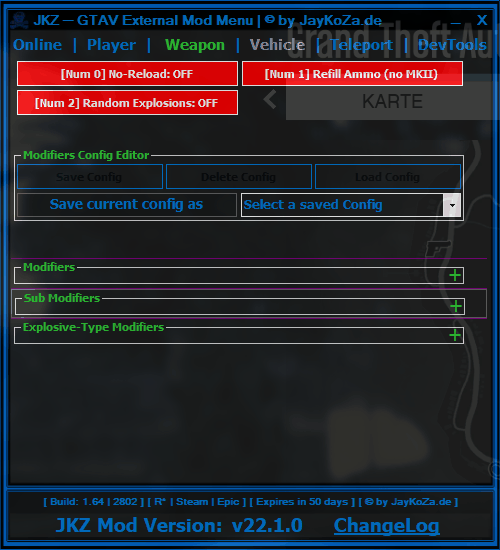 JKZ — GTAV External Mod Menu v27.1.0 [VIP Edition] Preview + VIP-DL-Link